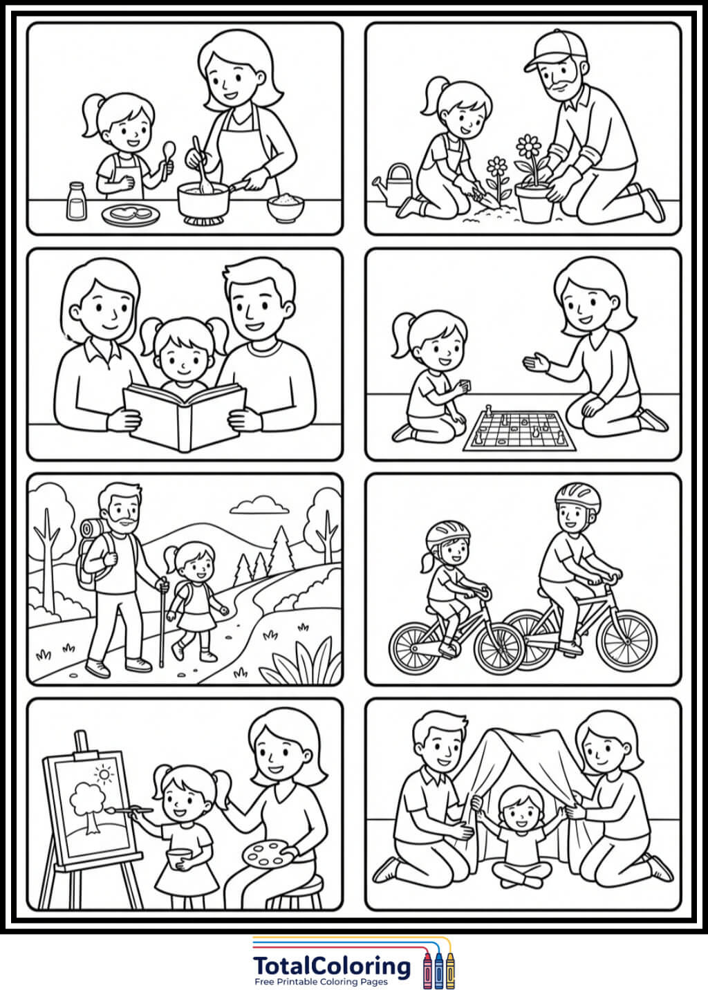 Family coloring pages (Free printable PDF) - TotalColoring.com