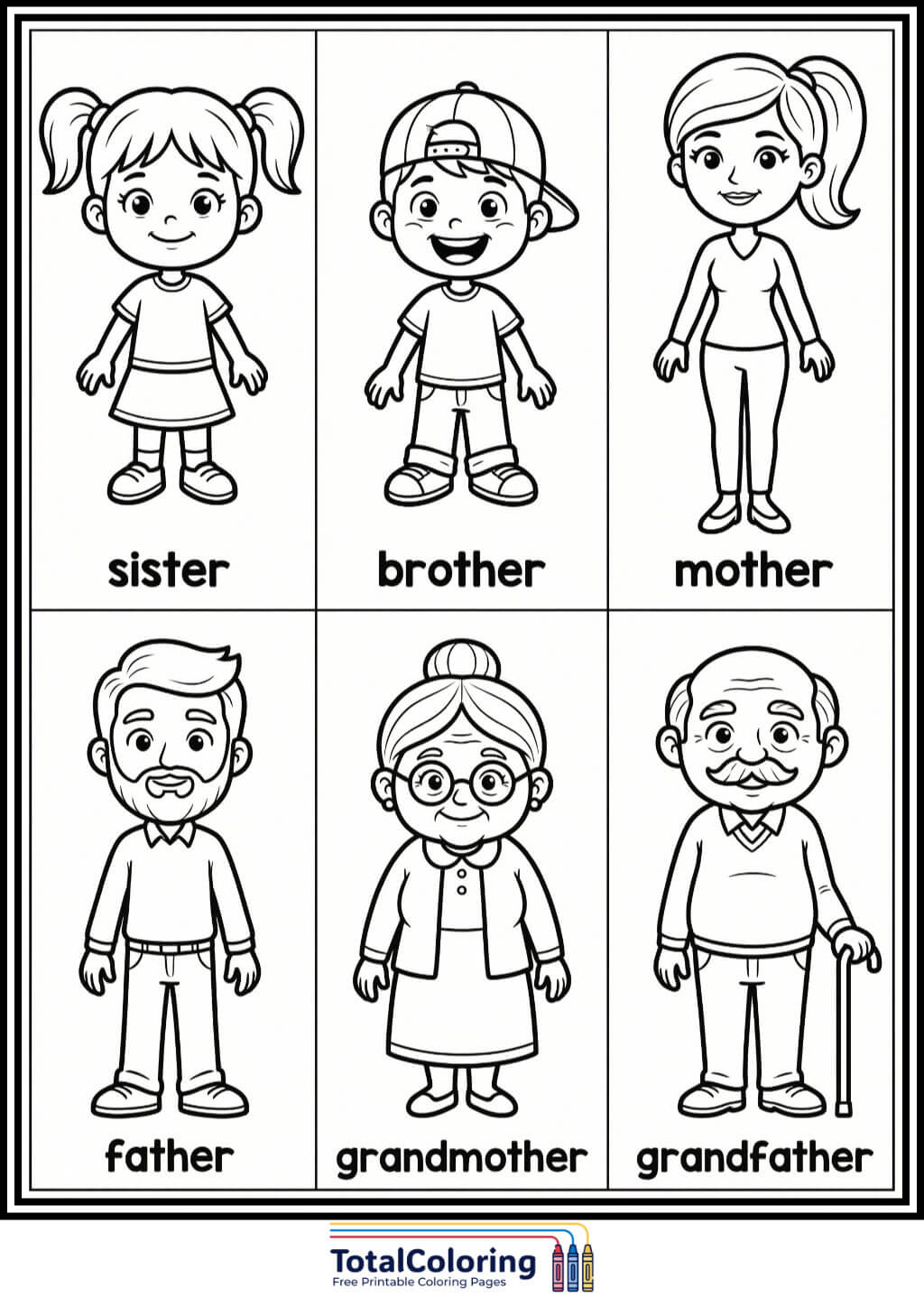 Family coloring pages (Free printable PDF) - TotalColoring.com