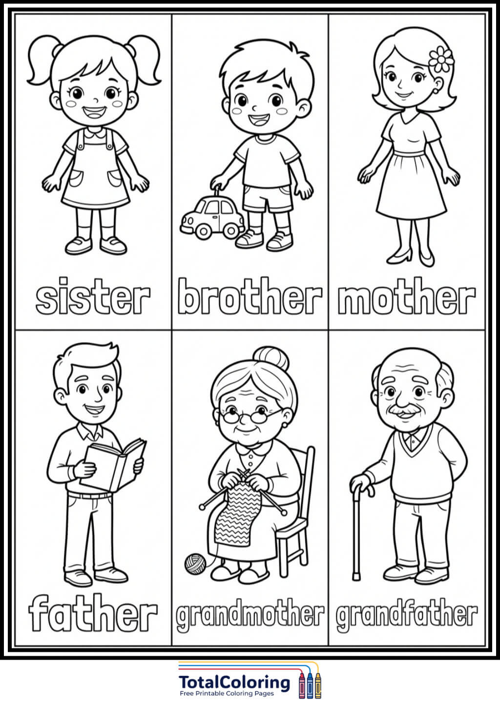 Family coloring pages (Free printable PDF) - TotalColoring.com
