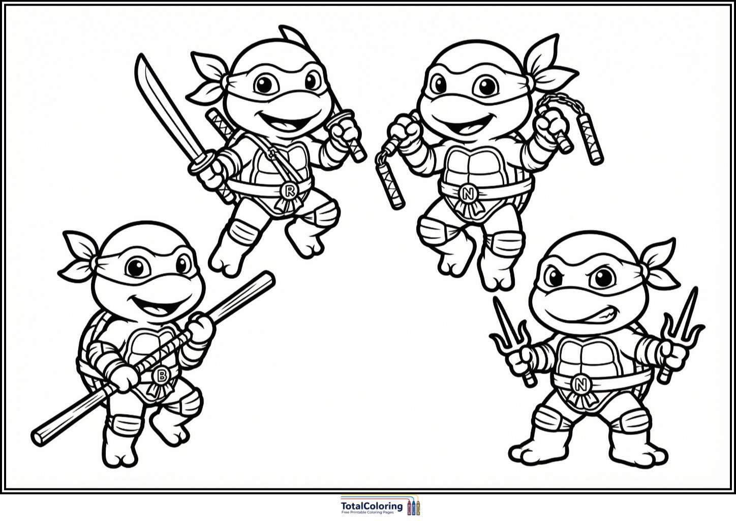 Ninja Turtles coloring pages (Free printable PDF) - TotalColoring.com