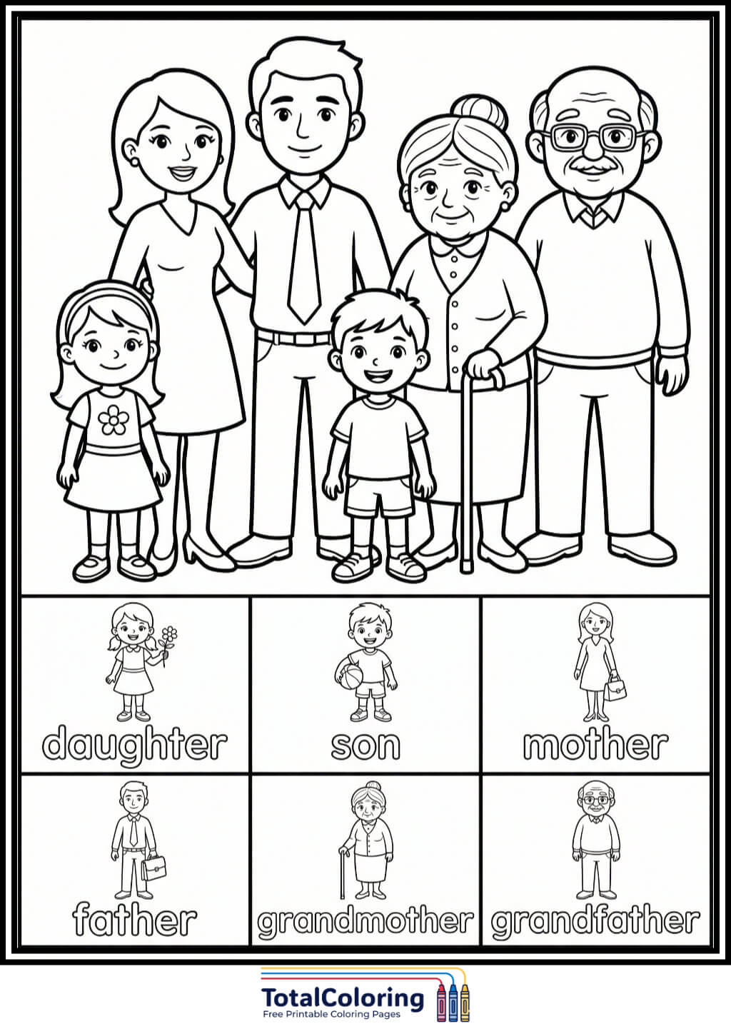Family coloring pages (Free printable PDF) - TotalColoring.com