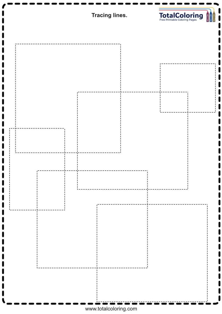 Tracing lines worksheets. Free printable PDF - TotalColoring.com