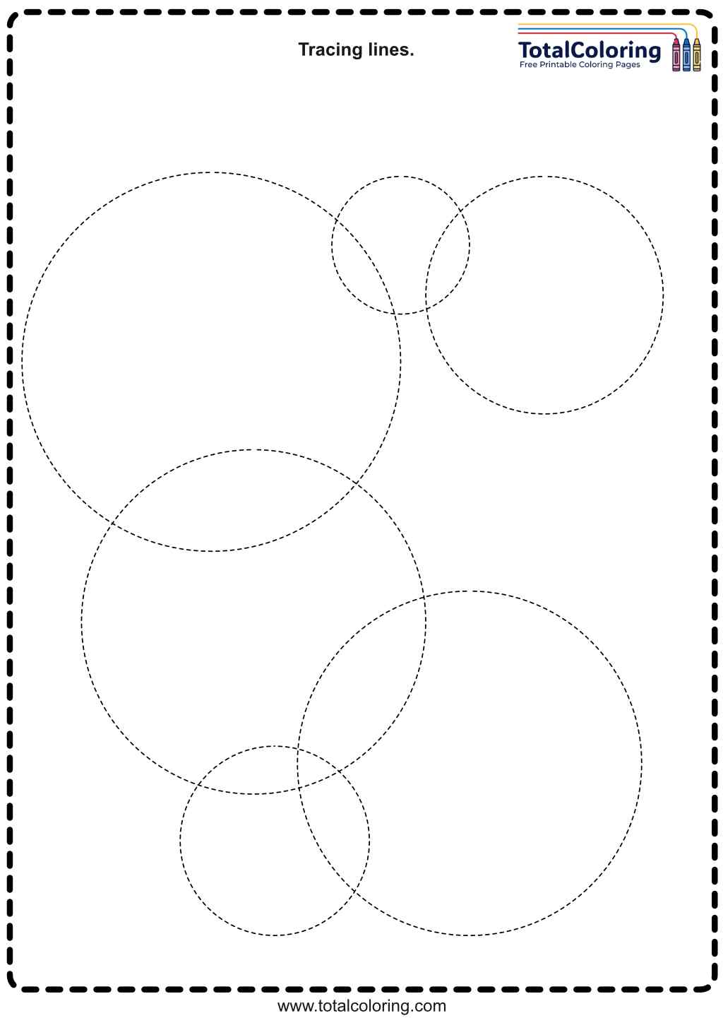 Tracing lines worksheets. Free printable PDF - TotalColoring.com
