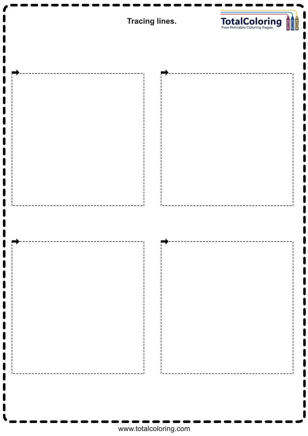 Tracing lines worksheets. Free printable PDF - TotalColoring.com