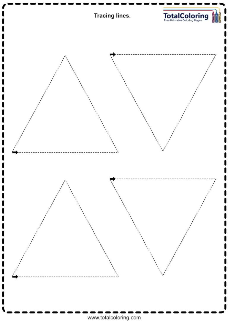 Tracing lines worksheets. Free printable PDF - TotalColoring.com
