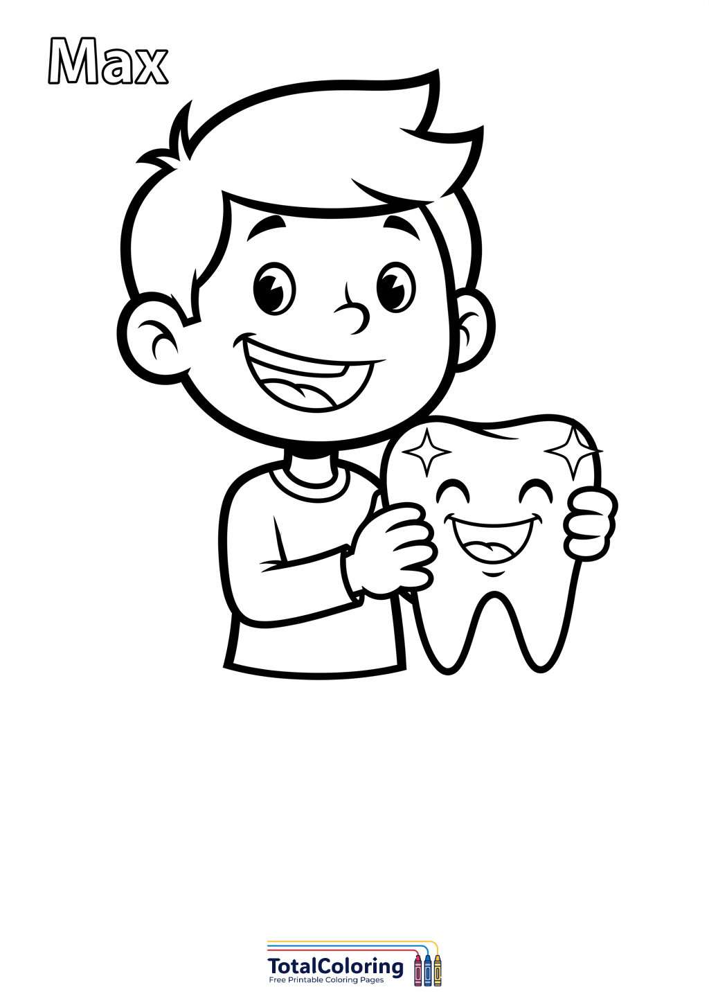 Tooth coloring page. Free printable dentist colouring sheets ...
