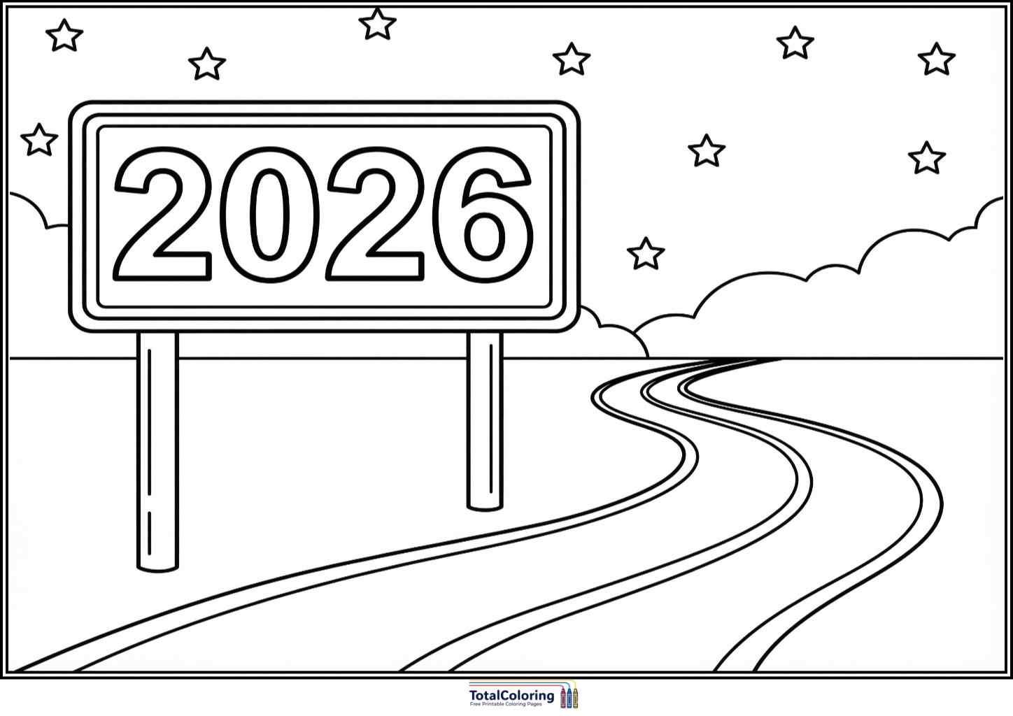 2026 coloring pages. Free printable PDF - TotalColoring.com