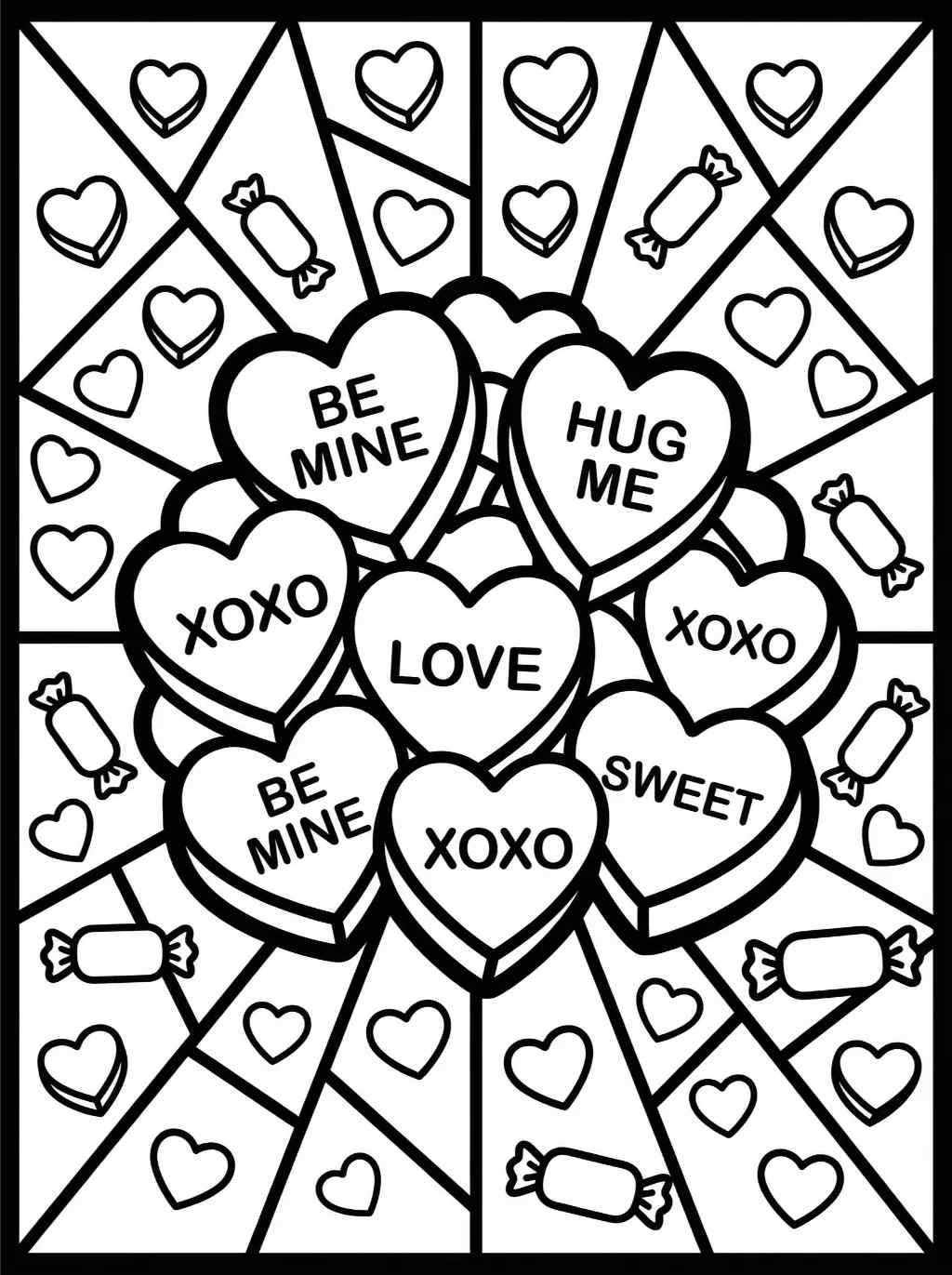 Free printable Valentines Day pop art coloring pages - TotalColoring.com
