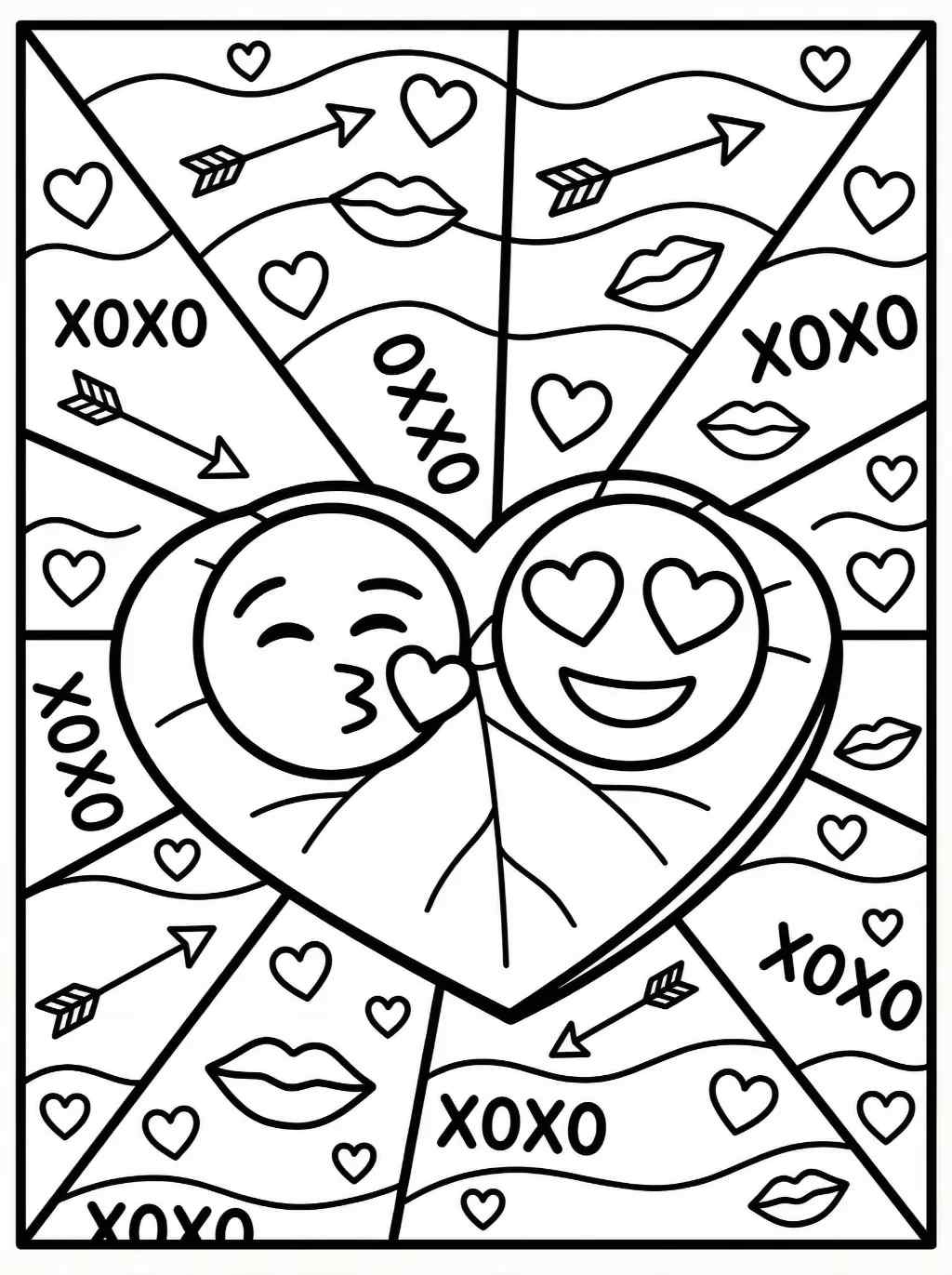 Free printable Valentines Day pop art coloring pages - TotalColoring.com